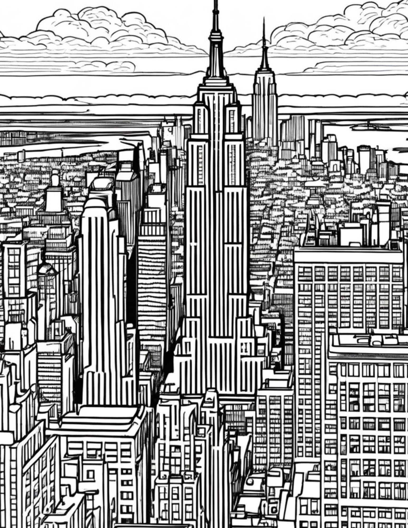 20 NYC Coloring Pages | Printable New York City Art | NYC Landmarks ...