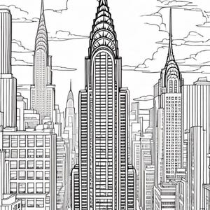 20 NYC Coloring Pages | Printable New York City Art | NYC Landmarks ...
