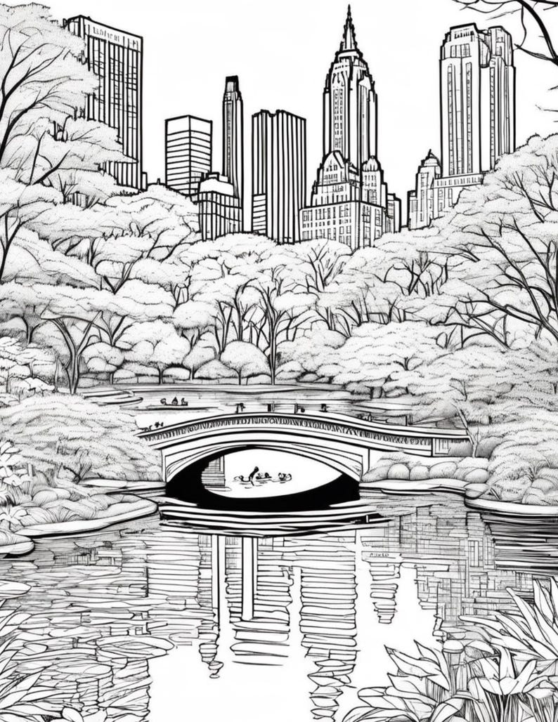 20 NYC Coloring Pages | Printable New York City Art | NYC Landmarks ...