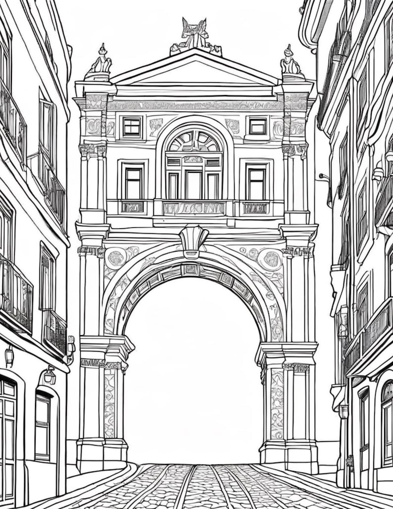 Lisbon Portugal Coloring Pages, 25 Pages Coloring Book of Lisbon ...
