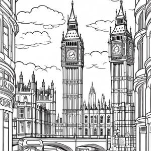 20 London Coloring Pages | Printable UK Cityscape Art | London ...