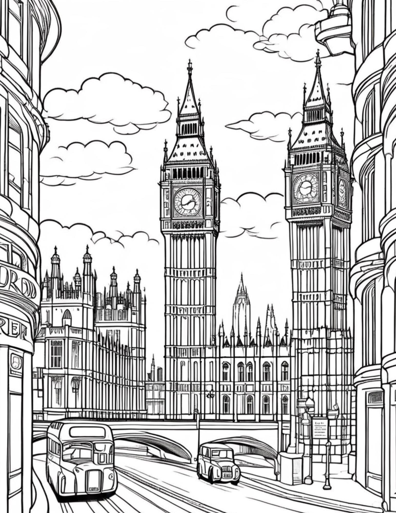 20 London Coloring Pages | Printable UK Cityscape Art | London ...
