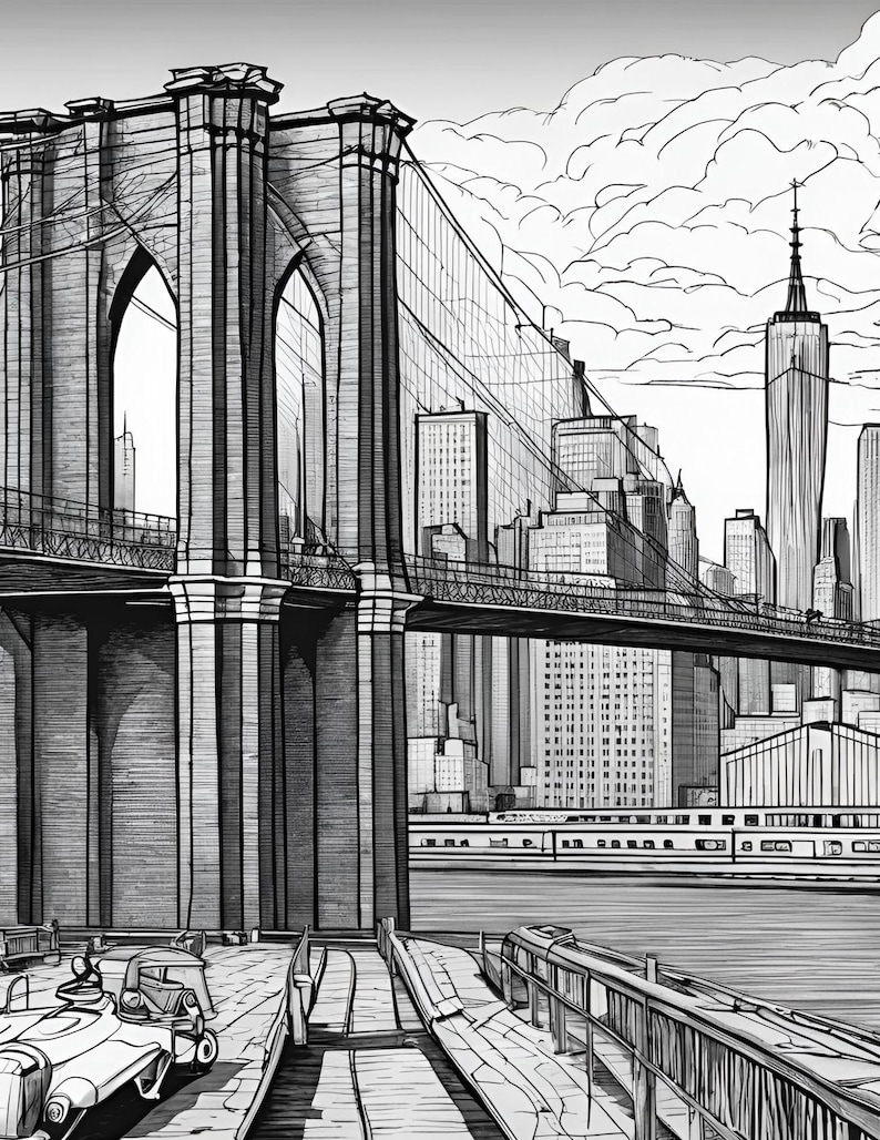 20 NYC Coloring Pages | Printable New York City Art | NYC Landmarks ...