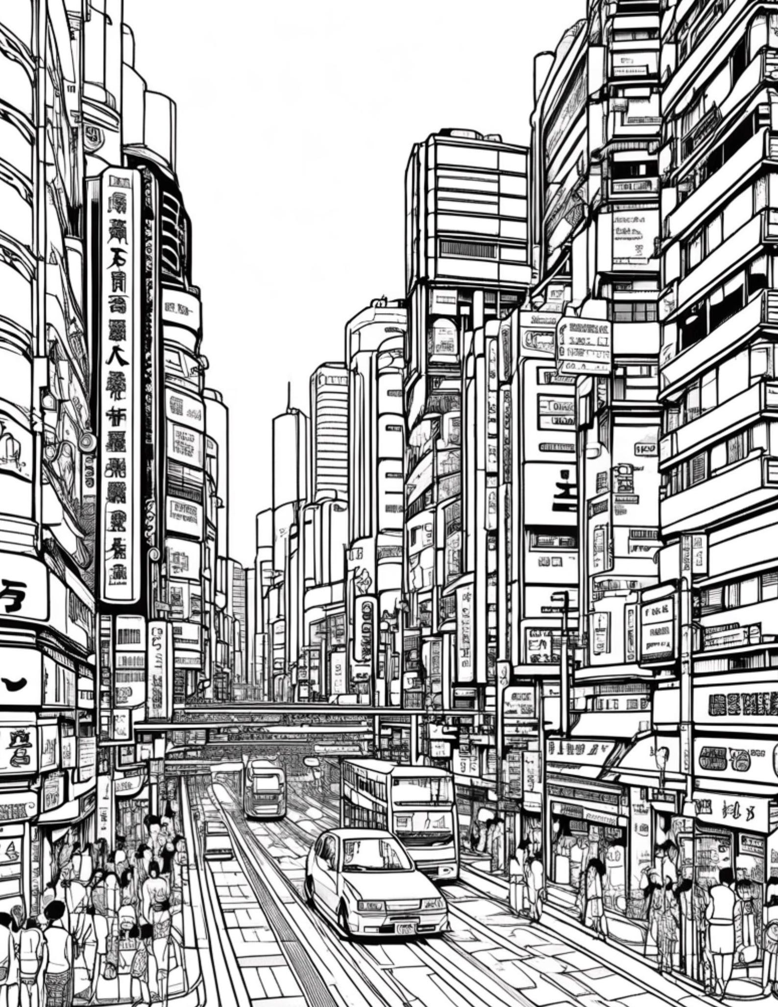 Tokyo Digital Coloring Book | Printable Japan Coloring Pages | Japanese ...