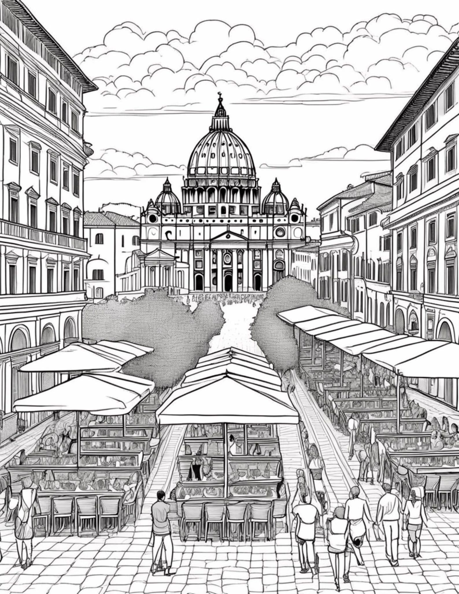 20 Rome Coloring Pages | Italian Landmarks Coloring Book | Printable ...