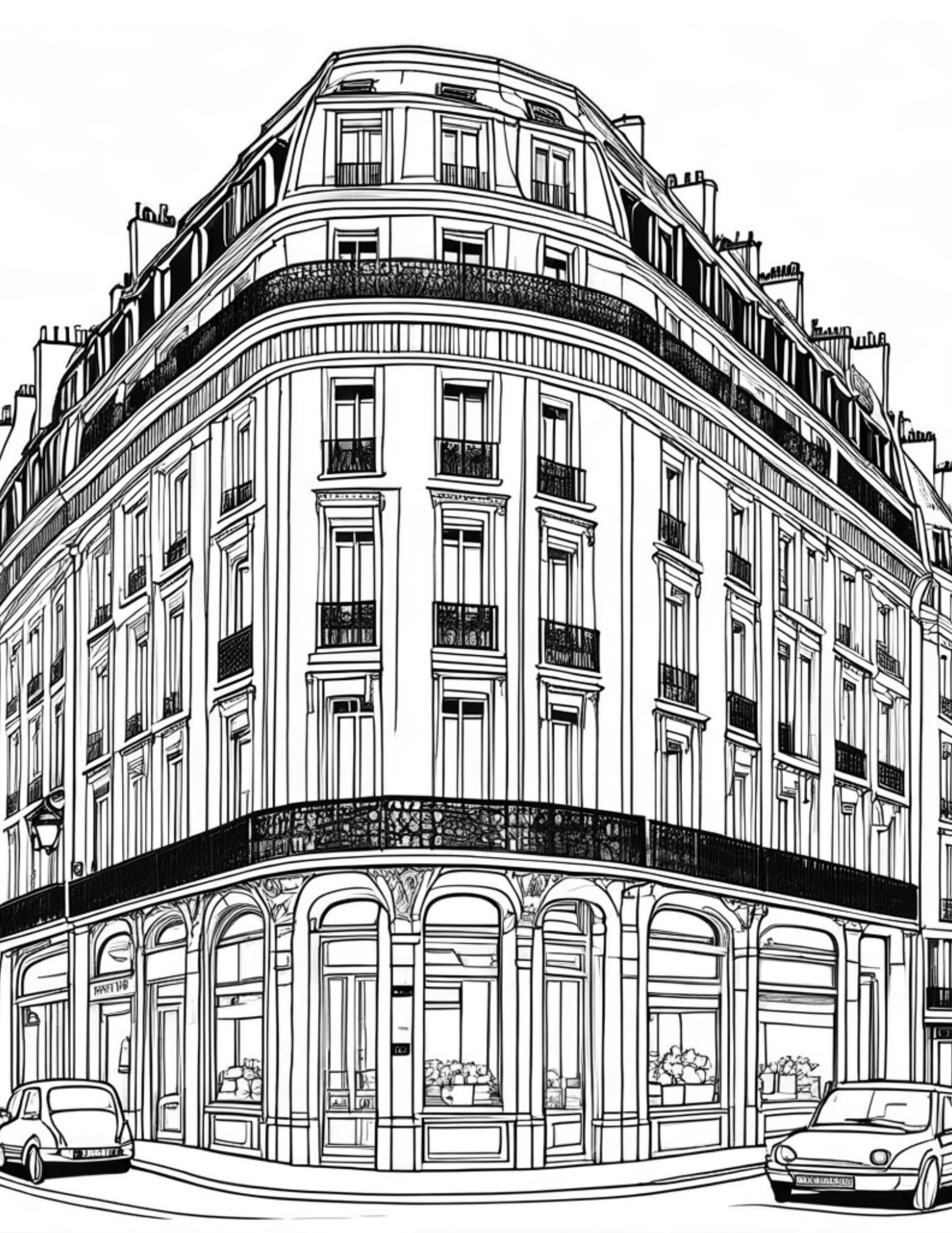 Paris Coloring Book, 25 Beautiful Pages of Iconic Paris Landmarks and ...