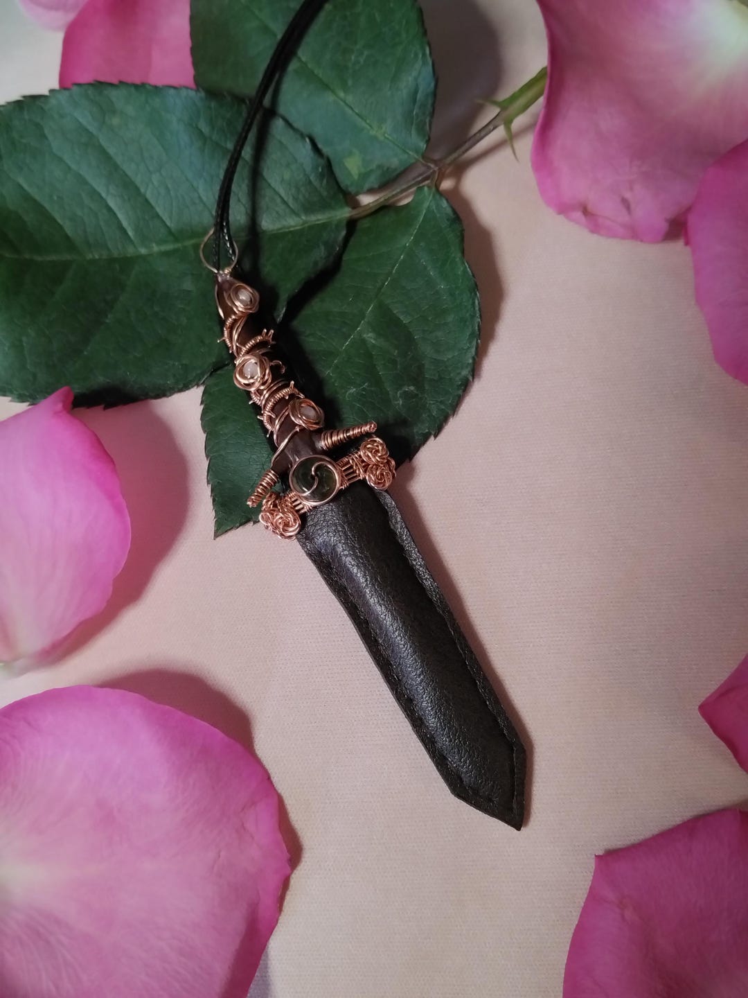The Dual Rose | Handcrafted Copperwire Jewlery | Sword Necklace | Rose ...