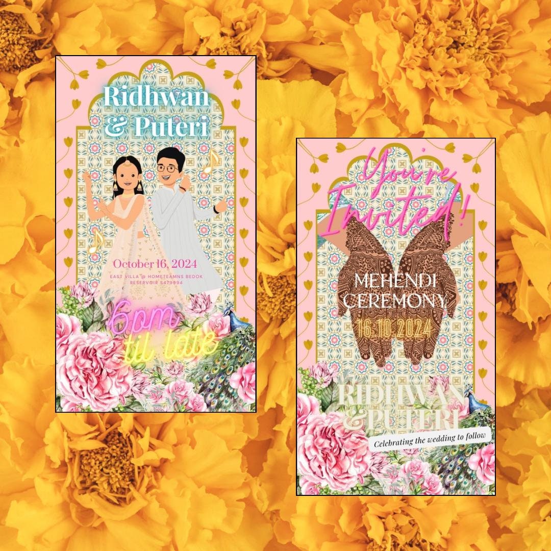 Animated Henna Party Card - Etsy