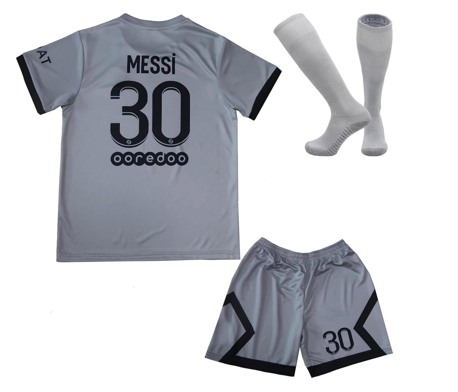 Messi #30 PSG Kids Football Kit – Full Set With Jersey, Shorts & Socks ...