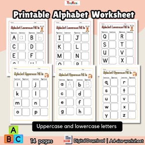 Alphabet Tracing and Handwriting Worksheets Kindergarten, Homeschool ...