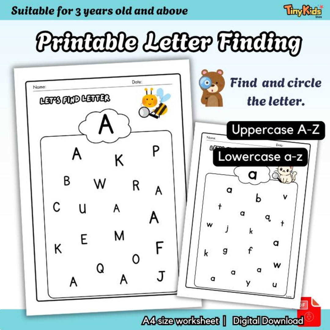 Find the Letter Uppercase and Lowercase | Find and Circle Letter ...