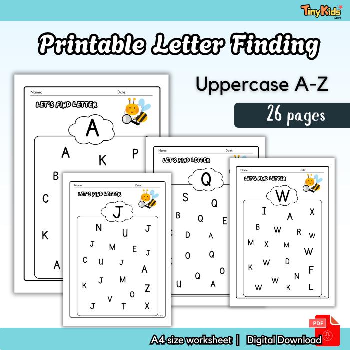 Find the Letter Uppercase and Lowercase | Find and Circle Letter ...