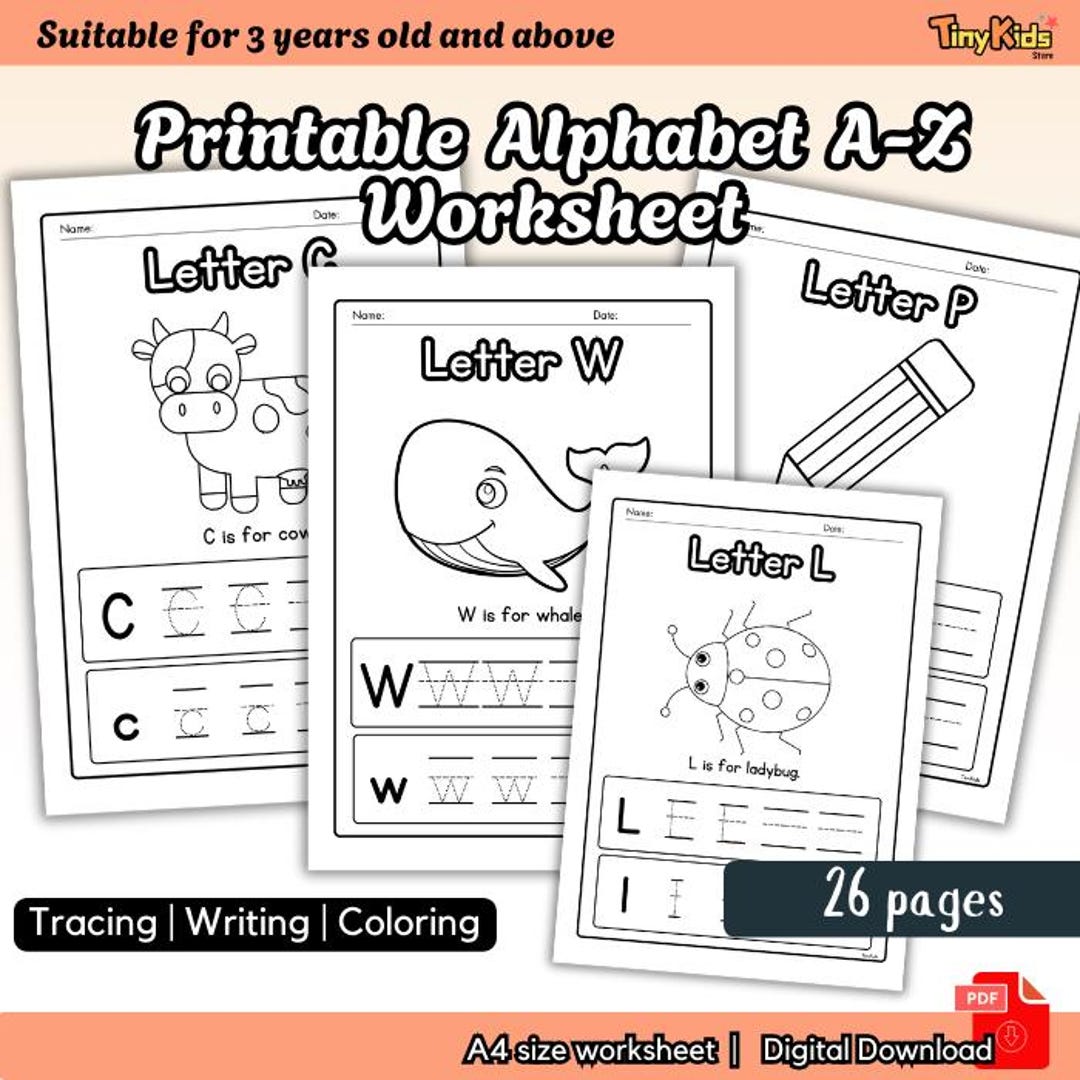 Let's Learn Alphabet a to Z| Letter Tracing and Writing| Picture ...