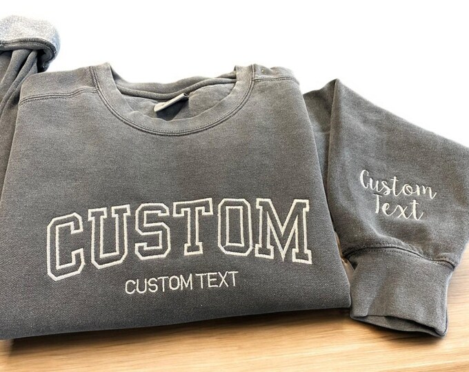 Custom State Quilted Embroidery Sweatshirt Quilted Sweatshirt Custom ...