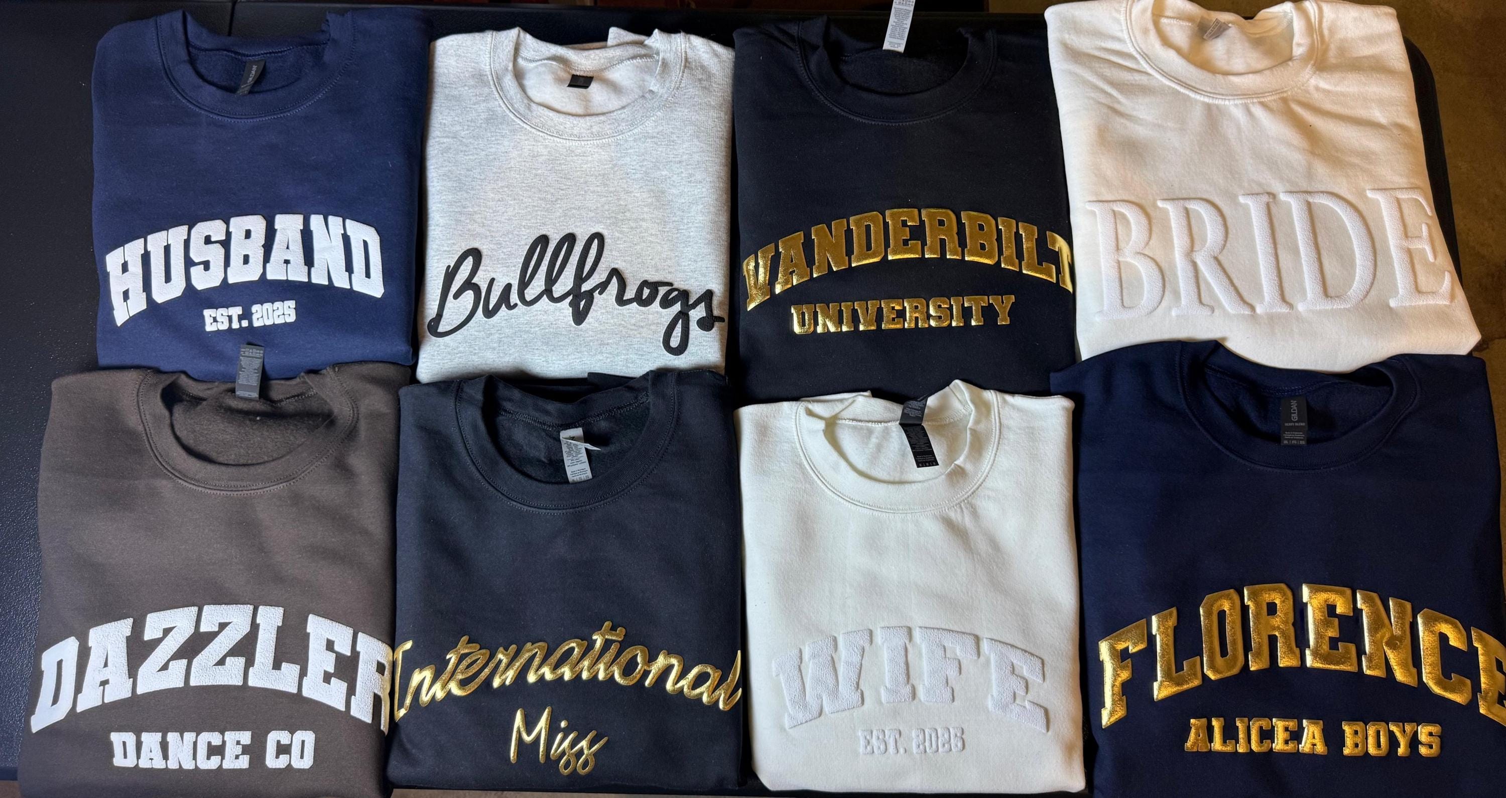 Gildan Puff Sweatshirt, Custom Puff, Custom Sweatshirt,puff Crewneck ...