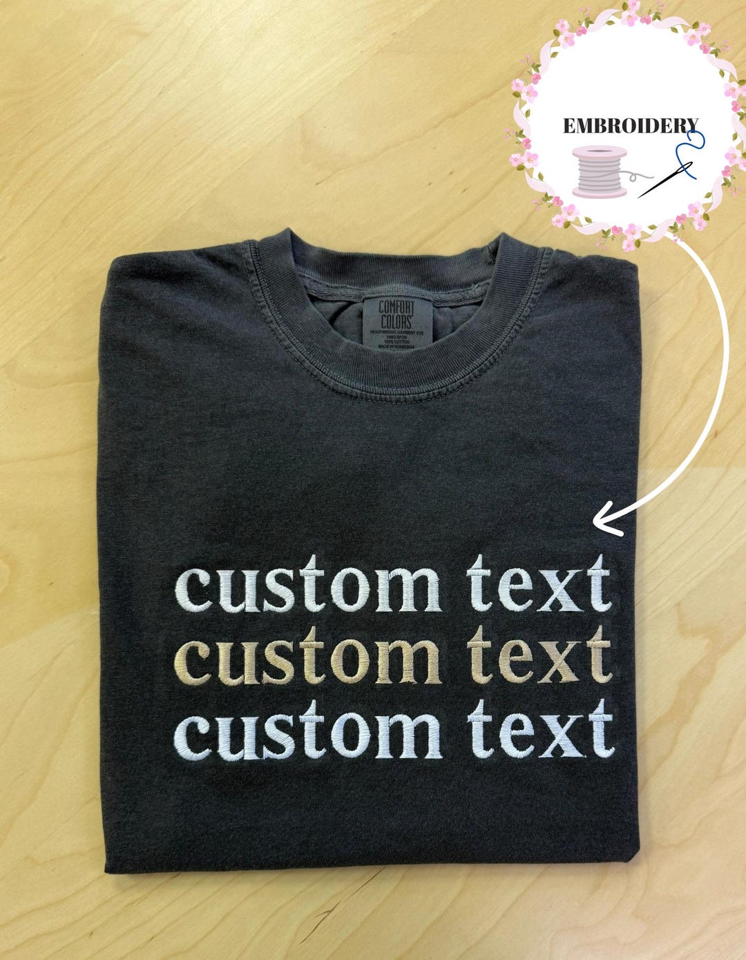 Personalized Embroidered Shirt, Custom Text Gift, Custom Embroidery ...