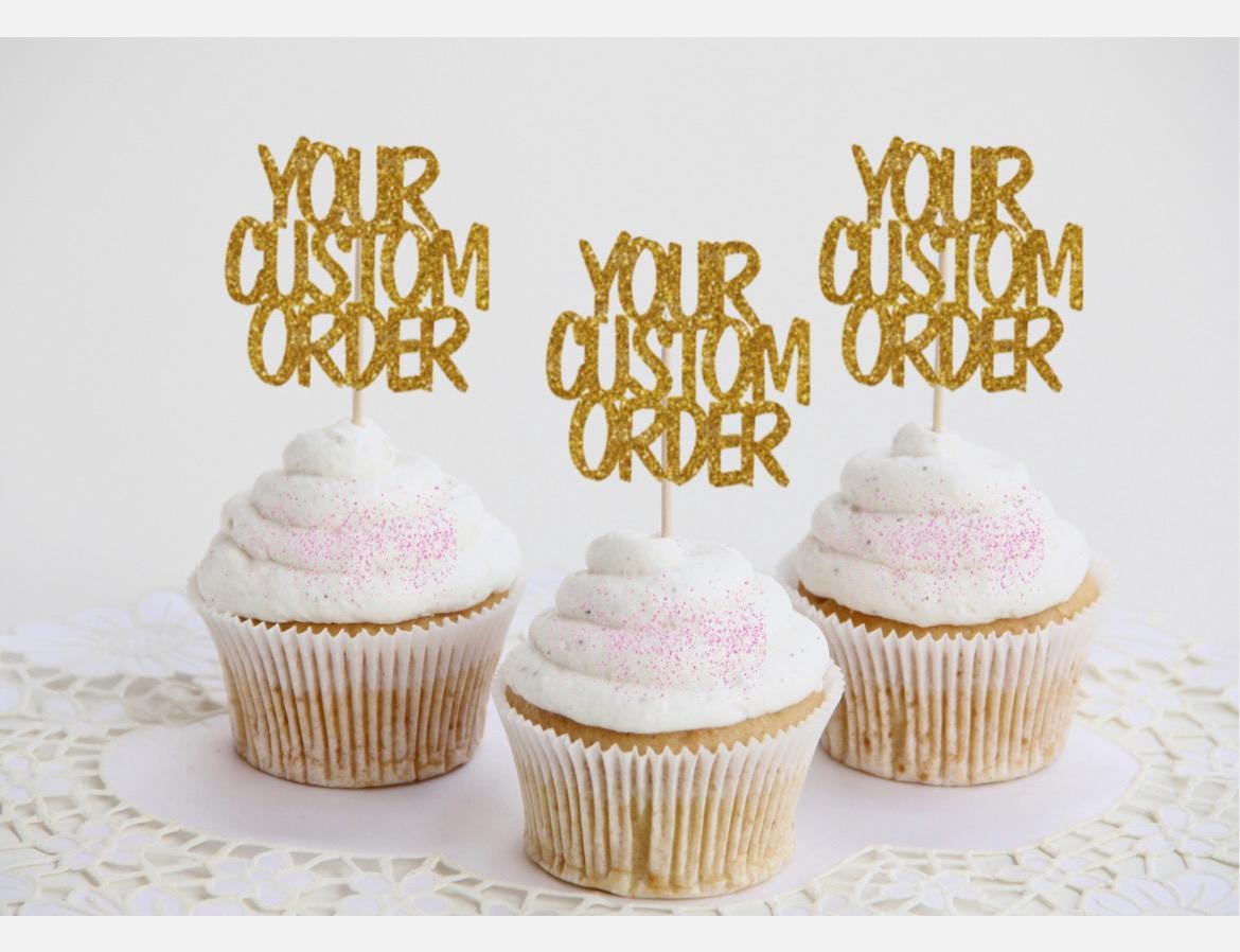 Custom Cupcake Toppers, Personalized Cupcake Toppers, Birthday Cupcake ...