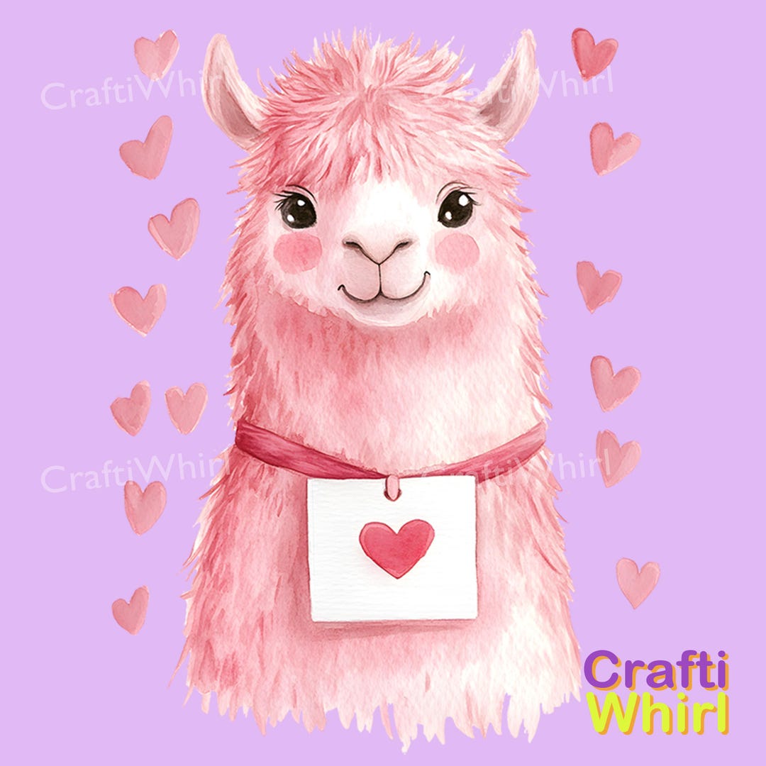 Cute Lama Png, Valentines Png, Heart Lama, Bougie Lama, Cutie Lama, Can ...