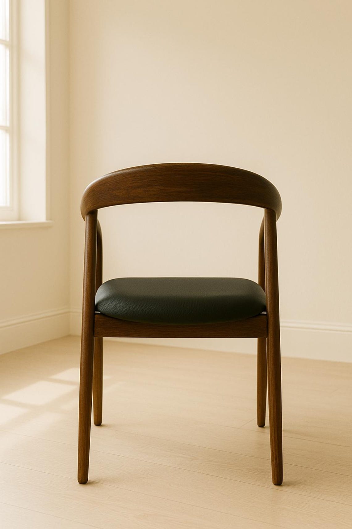 Handmade Solid Beech Wood Dining Chair - Dark Walnut Finish - Etsy