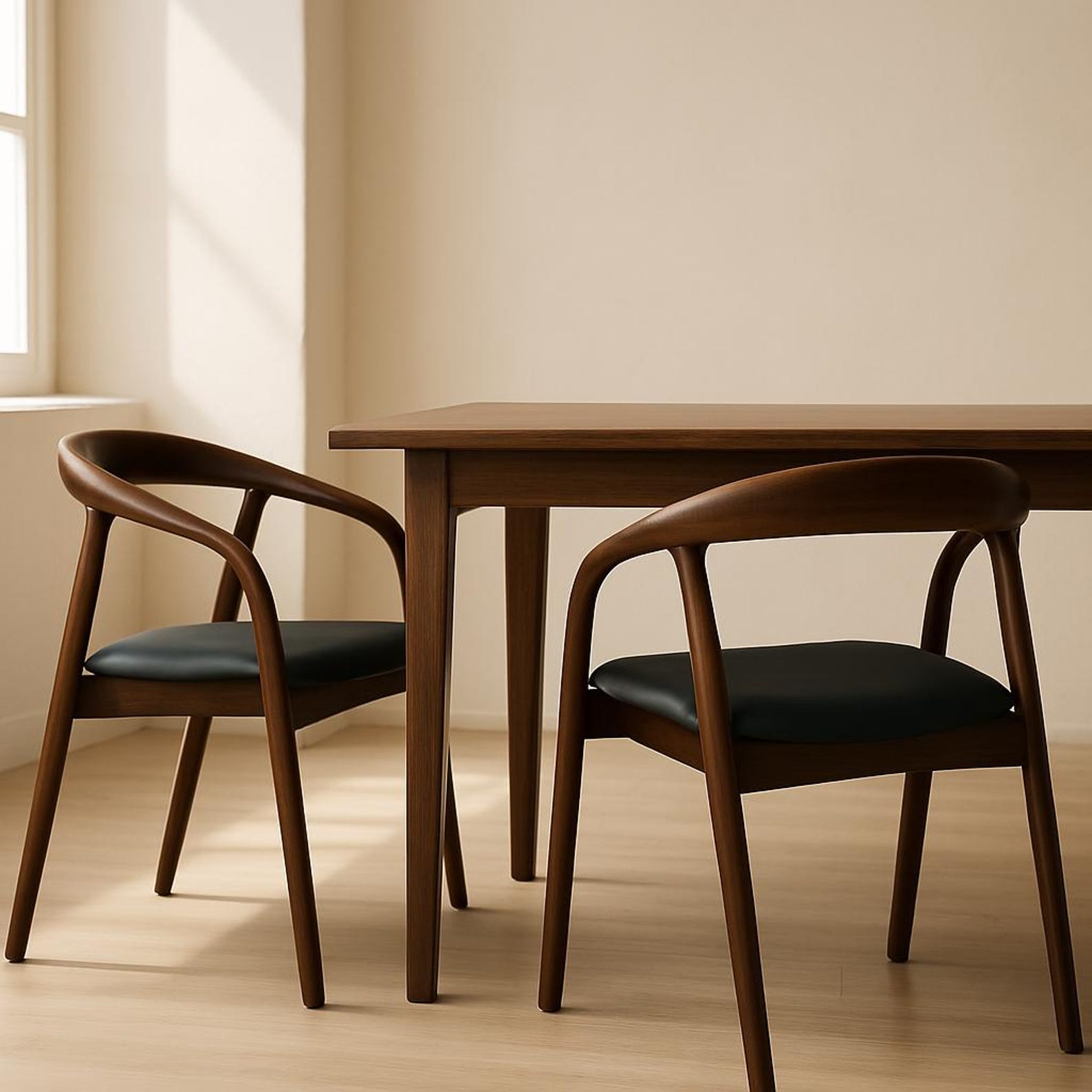 Handmade Solid Beech Wood Dining Chair - Dark Walnut Finish - Etsy