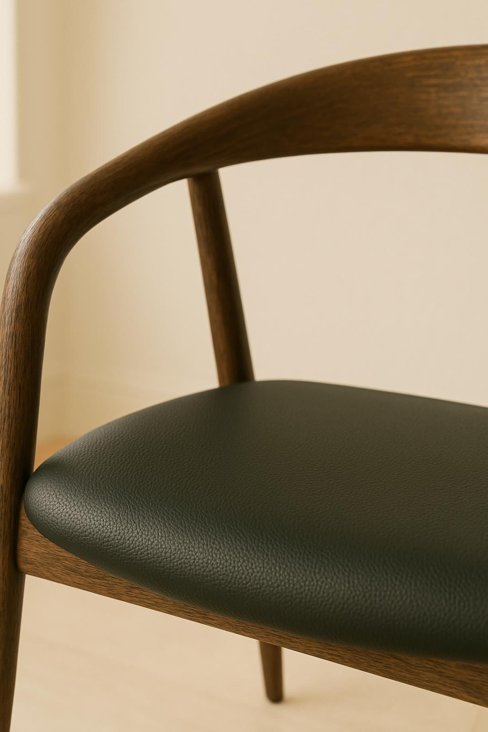 Modern Dining Chair, Handmade Solid Wood Chair With Dark Walnut Finish ...