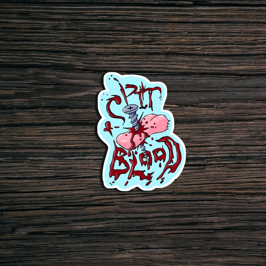 Spit Blood Sticker - Etsy