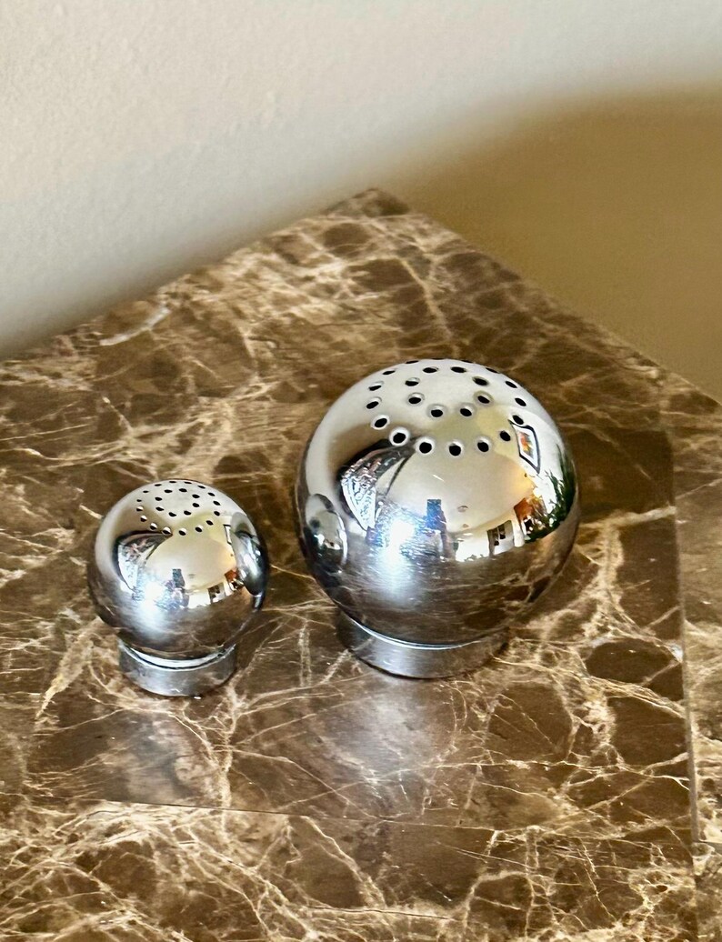 Vintage 1930s-40s Chase Russel Wright Chrome Art Deco Ball Sphere Salt ...