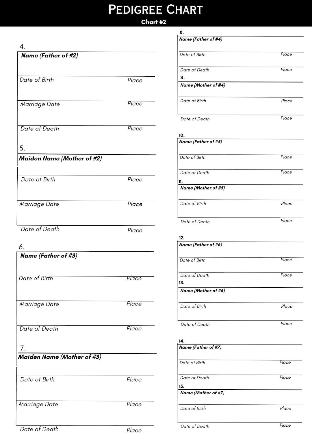 Extra Genealogy Journal Pages - Etsy