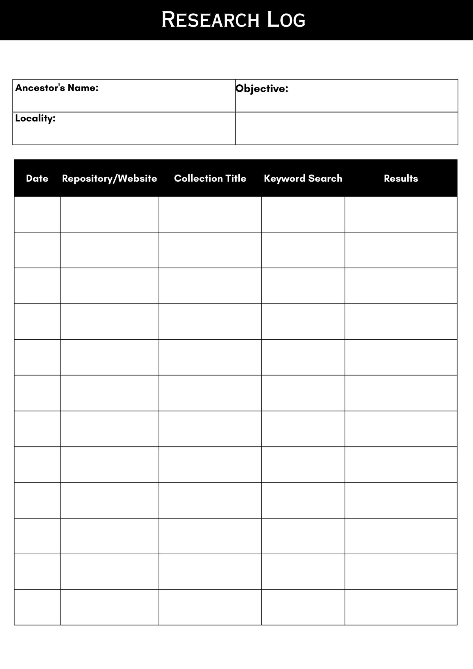 Extra Genealogy Journal Pages - Etsy