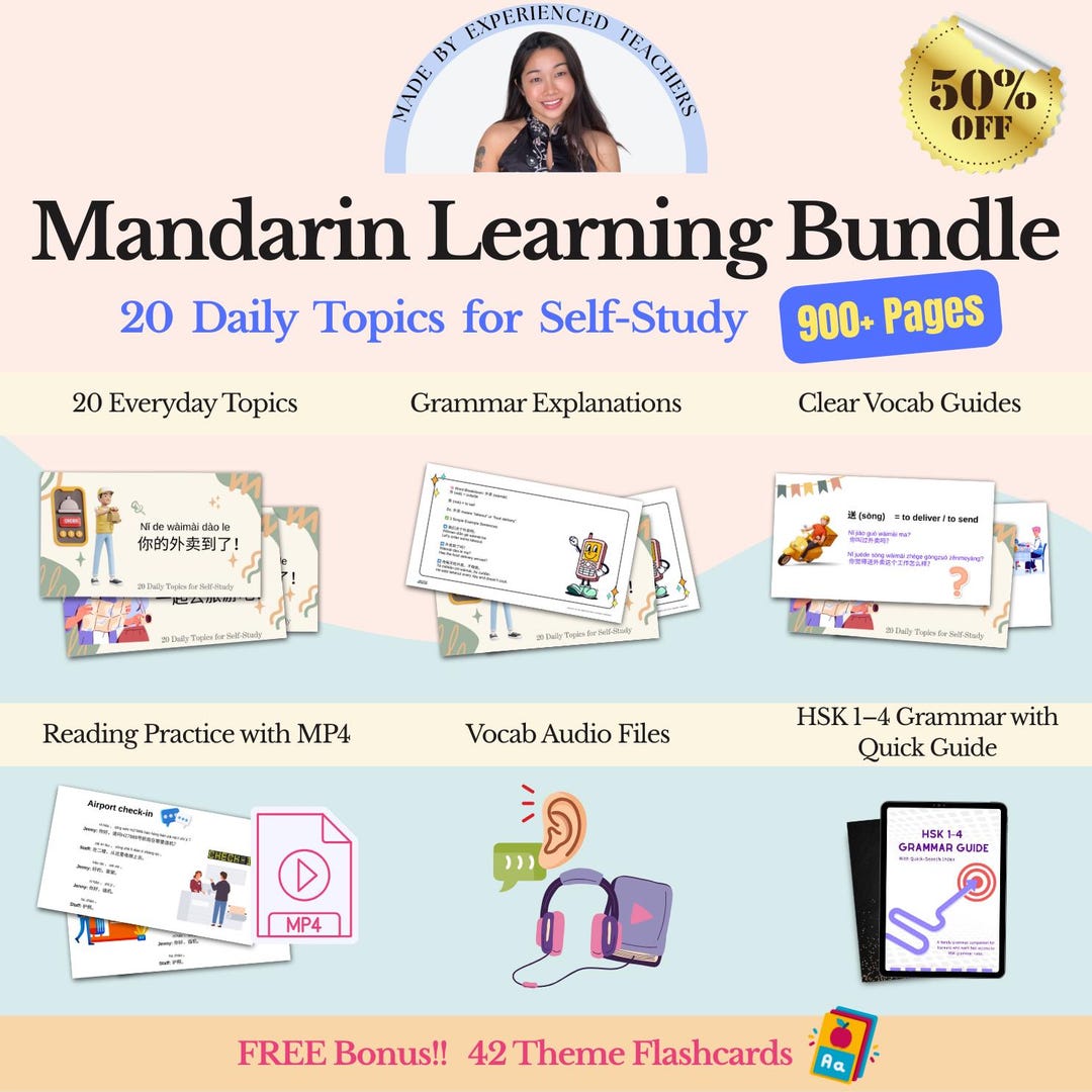 Learning Mandarin Bundle | Chinese Mega Bundle | 20 Topic-based Lesson ...