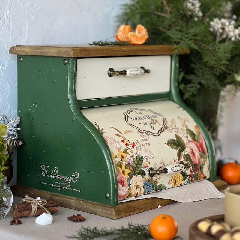 French Antique Bread Box - Etsy