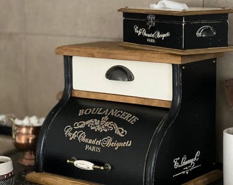 Handmade French Bread Box, Rustic Kitchen Storage, Farmhouse Style ...
