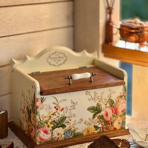 Handmade French Bread Box, Rustic Kitchen Storage, Farmhouse Style ...