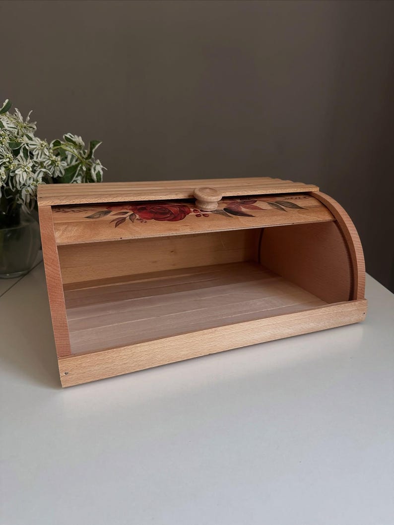 Handmade Bread Box, Vintage Kitchen Organizer, Amish Bread Box, Wooden ...