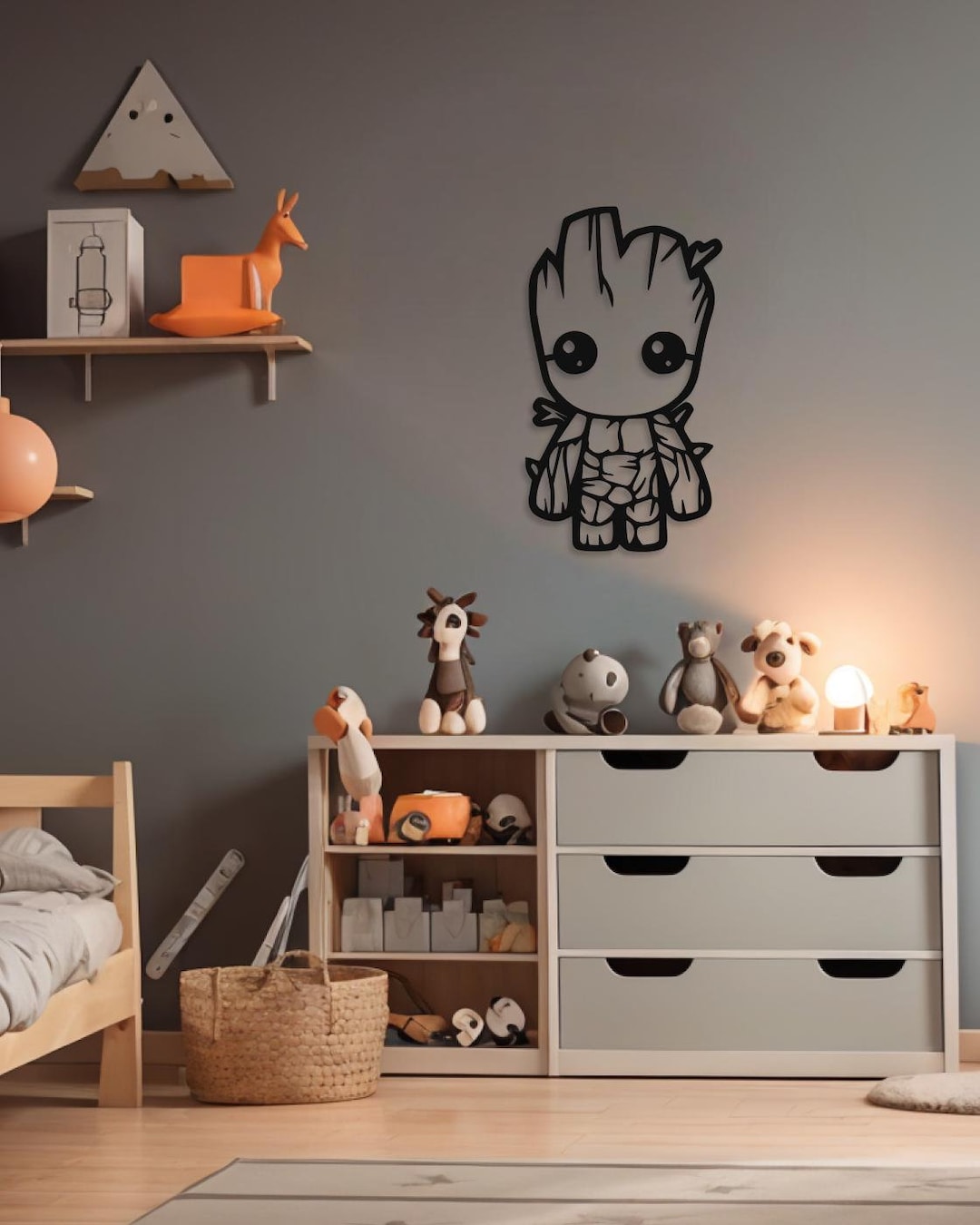 Groot Wood Wall Art for Kids Room, Baby Groot Wall Decor, Nursery Wall ...