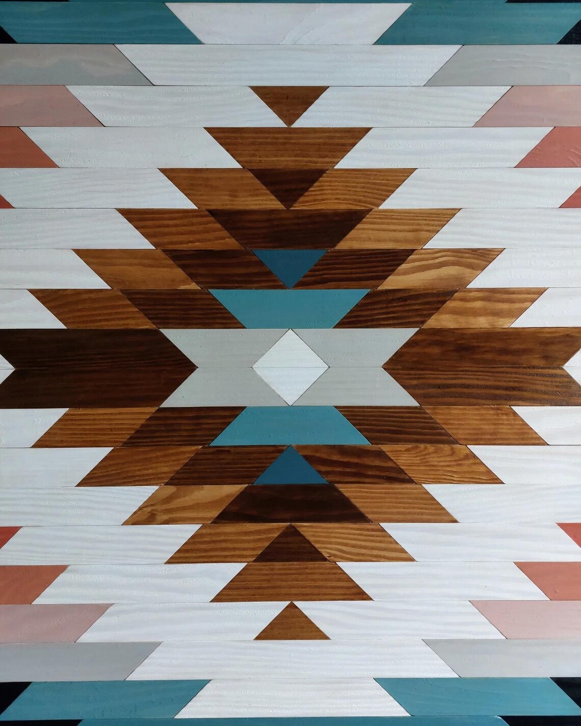 Large Aztec Wood Wall Art | Geometric Boho Wood Panel | Handmade Barn ...