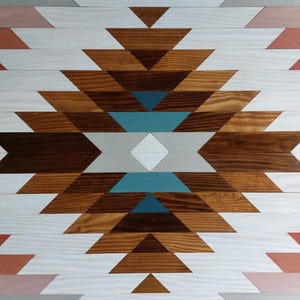 Large Aztec Wood Wall Art | Geometric Boho Wood Panel | Handmade Barn ...
