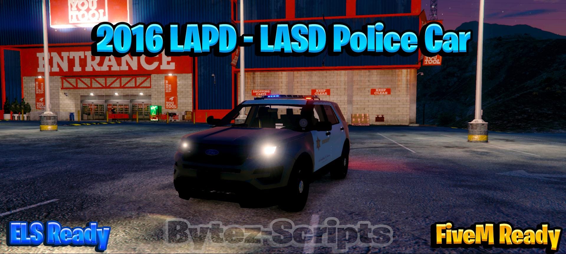 2016 LAPD LASD Police Car Fivem Ready ELS Ready Grand Theft Auto 5 Good ...