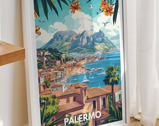 Palermo Travel Print Italy Travel Poster, Palermo Poster, Palermo Italy ...