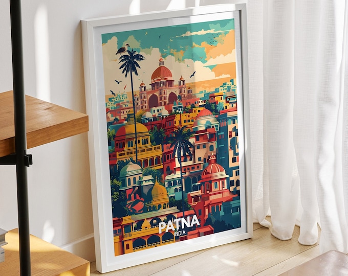 Patna, India Map Art Print - Many Styles - Art Quality Paper - Fast ...