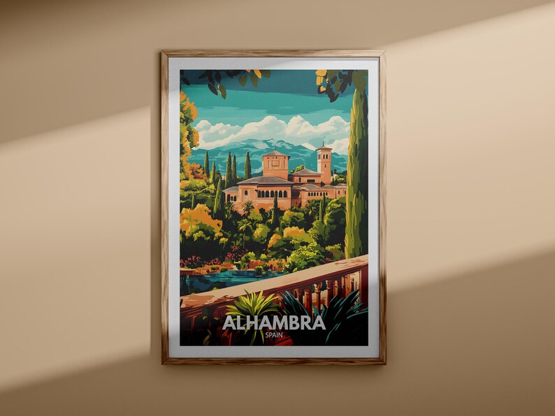 Alhambra Print - Spain, Alhambra Poster, Spain Travel Art Poster, Spain ...
