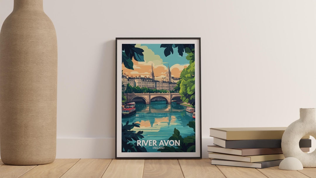 River Avon Print - England, River Avon Poster, England Travel Art ...