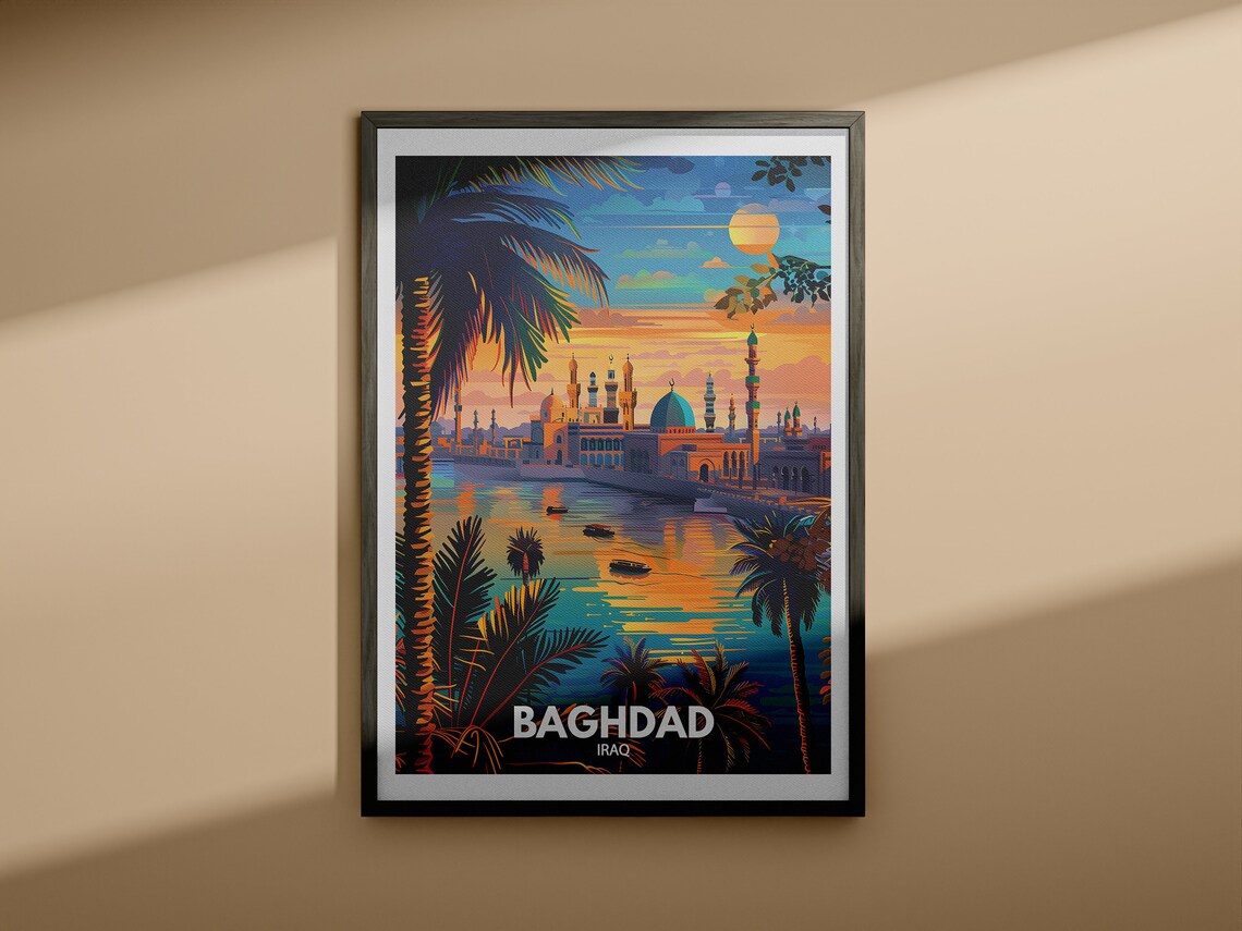 Baghdad Travel Print - Iraq, Baghdad Travel Poster, Iraq Travel Poster ...