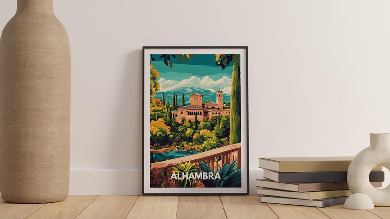 Alhambra Print - Spain, Alhambra Poster, Spain Travel Art Poster, Spain ...