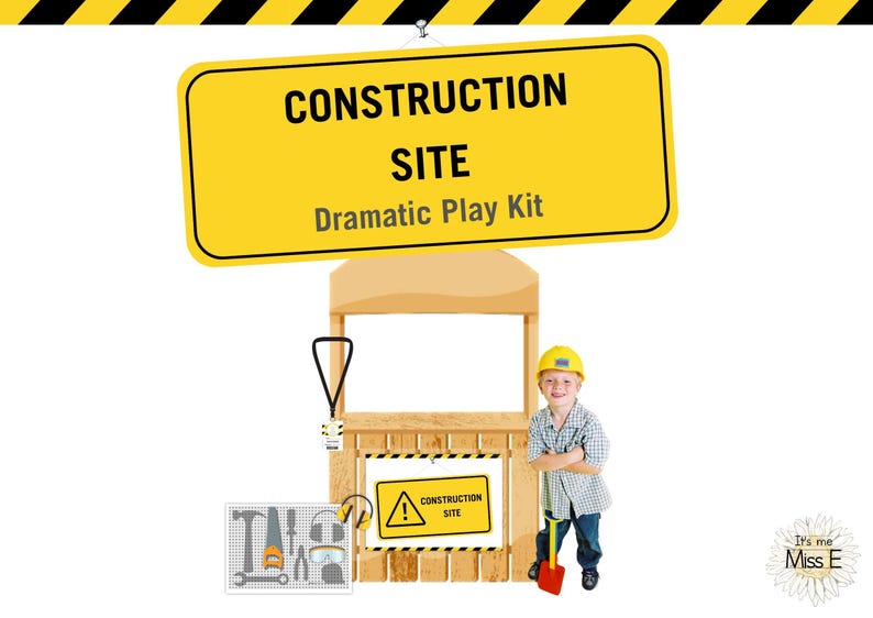 Construction Site Dramatic Play Kit - Etsy