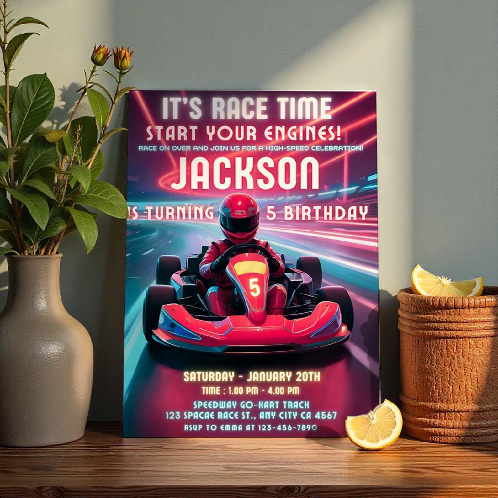Editable Go Kart Birthday Invitation, Go Karting Birthday Party, Go ...
