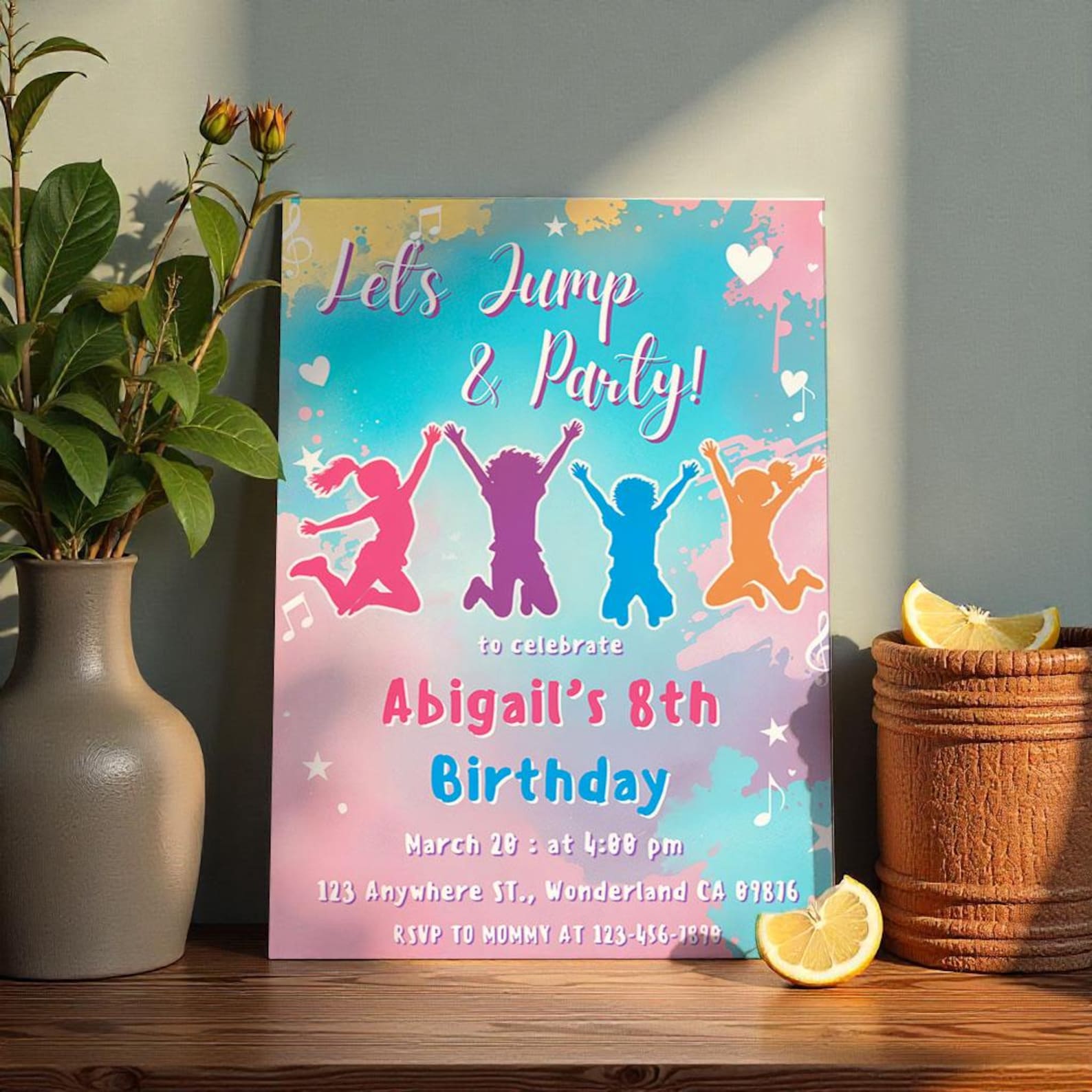 Editable Jump Birthday Invitation, Jump Party Invitation, Trampoline ...