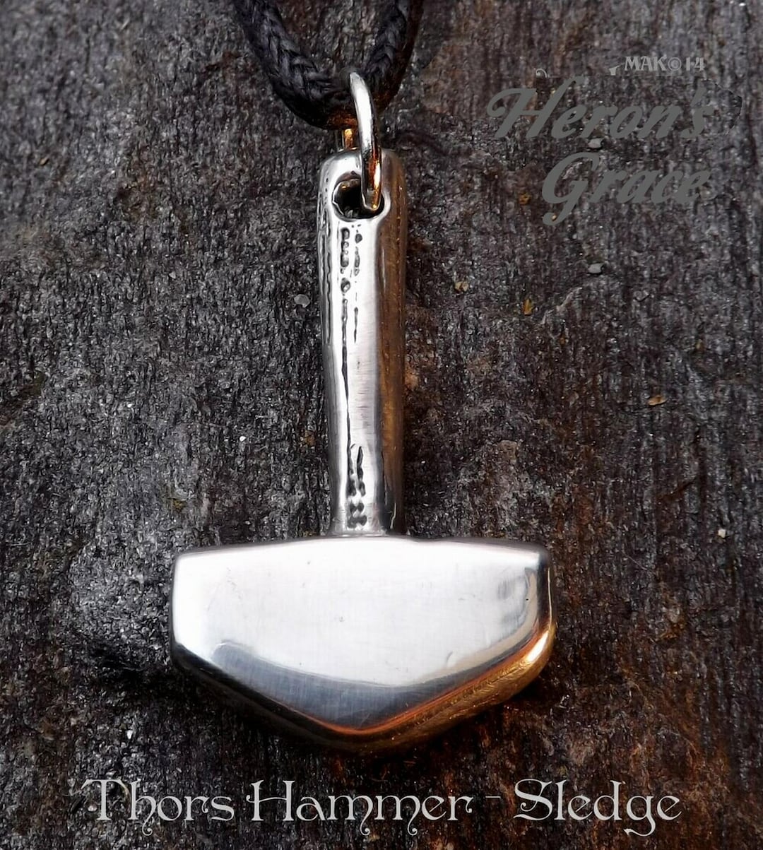 Thor's Hammer Sledge - Pewter Pendant - Traditional Mjolnir Norse ...