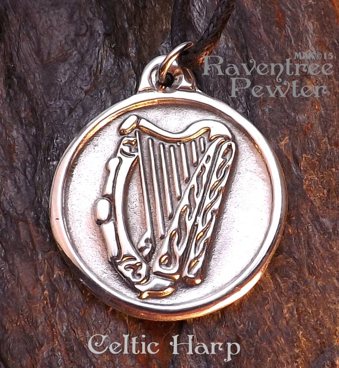 Celtic Harp Pewter Pendant Jewelry, A Symbol of Bard, Bardic, Irish ...