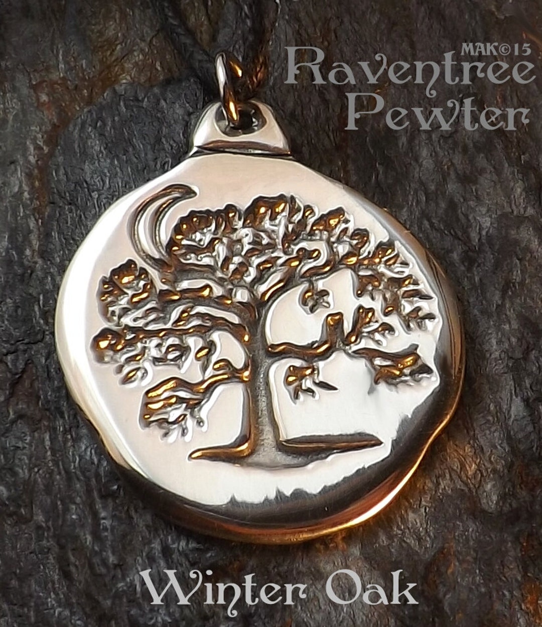 Winter Oak Pewter Pendant Nature Jewelry, Forest, Tree of Life Necklace ...